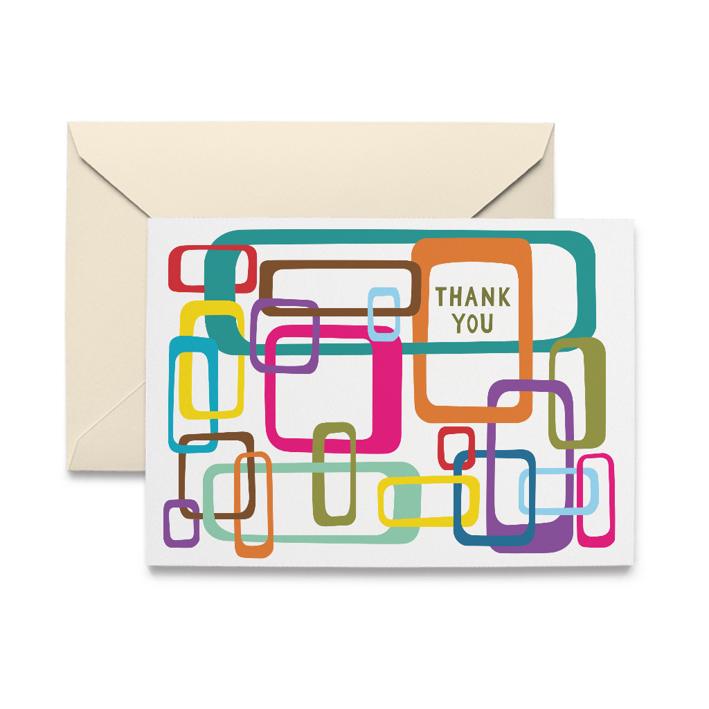 Mid-Century Loopy Thank You Note Cards – R. Nichols