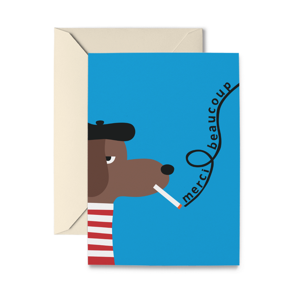 Merci Dog Greeting Card – R. Nichols