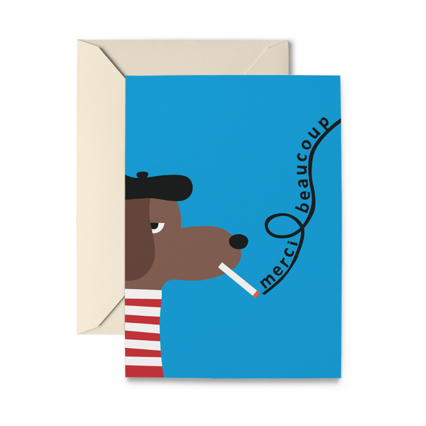 Merci Dog Greeting Card – R. Nichols