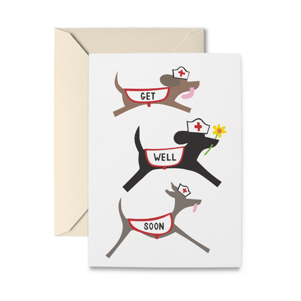 Get Well Doggies Greeting Card – R. Nichols